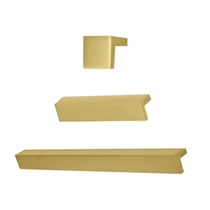 Square Tab Pulls - Satin Brass - ShowerRods.com