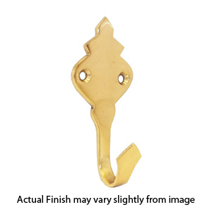 Small Decorative Hook - Polished Brass